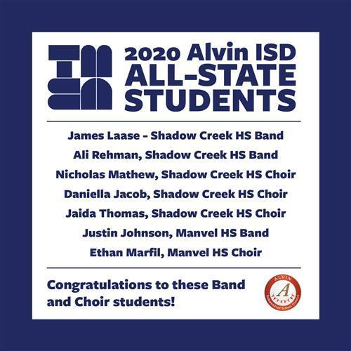 Talented Alvin ISD Musicians Receive All State Recognition | Alvin ...